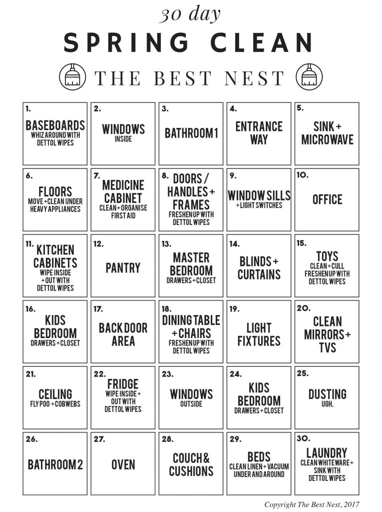 30 Day Spring Cleaning Plan